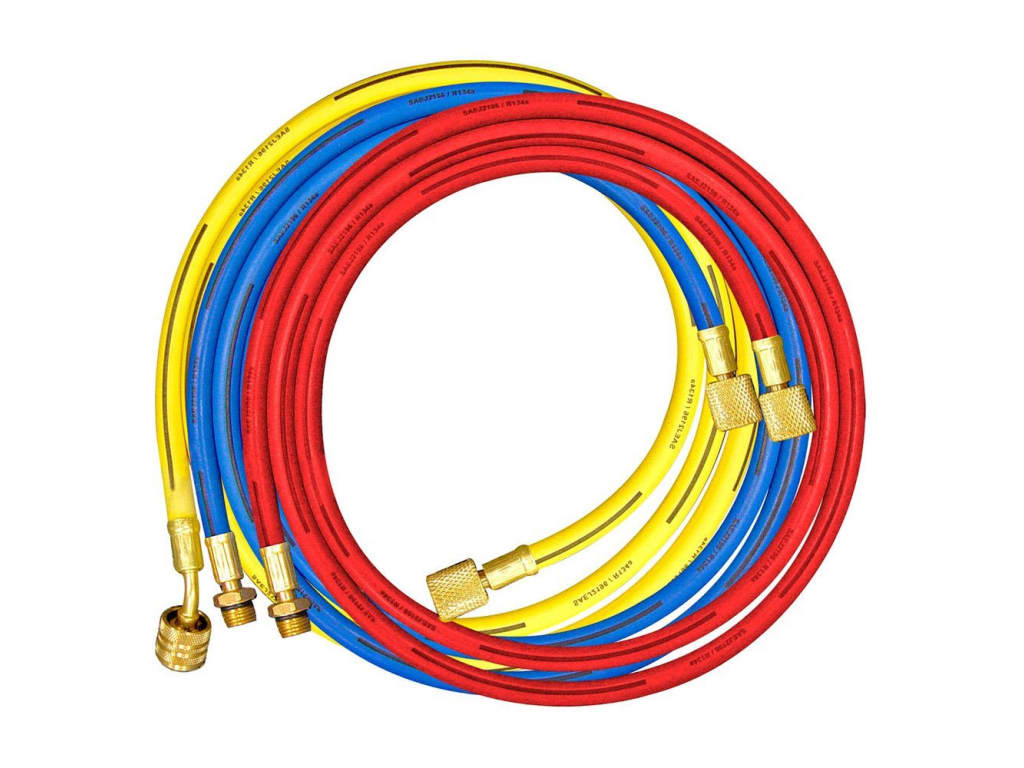Mastercool 84396 - Set of Three 96” R134a Hoses w/ Auto AC Fittings ...