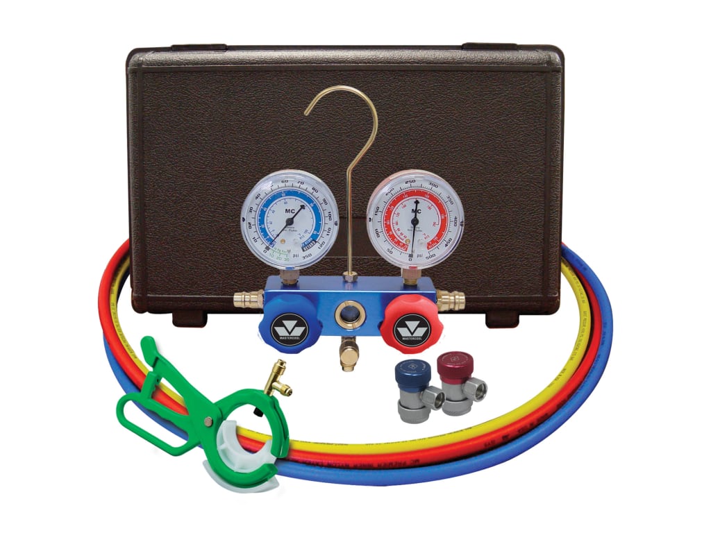 Mastercool 89661-PRO - R134a 2-Way Manifold Gauge Set with Manual ...