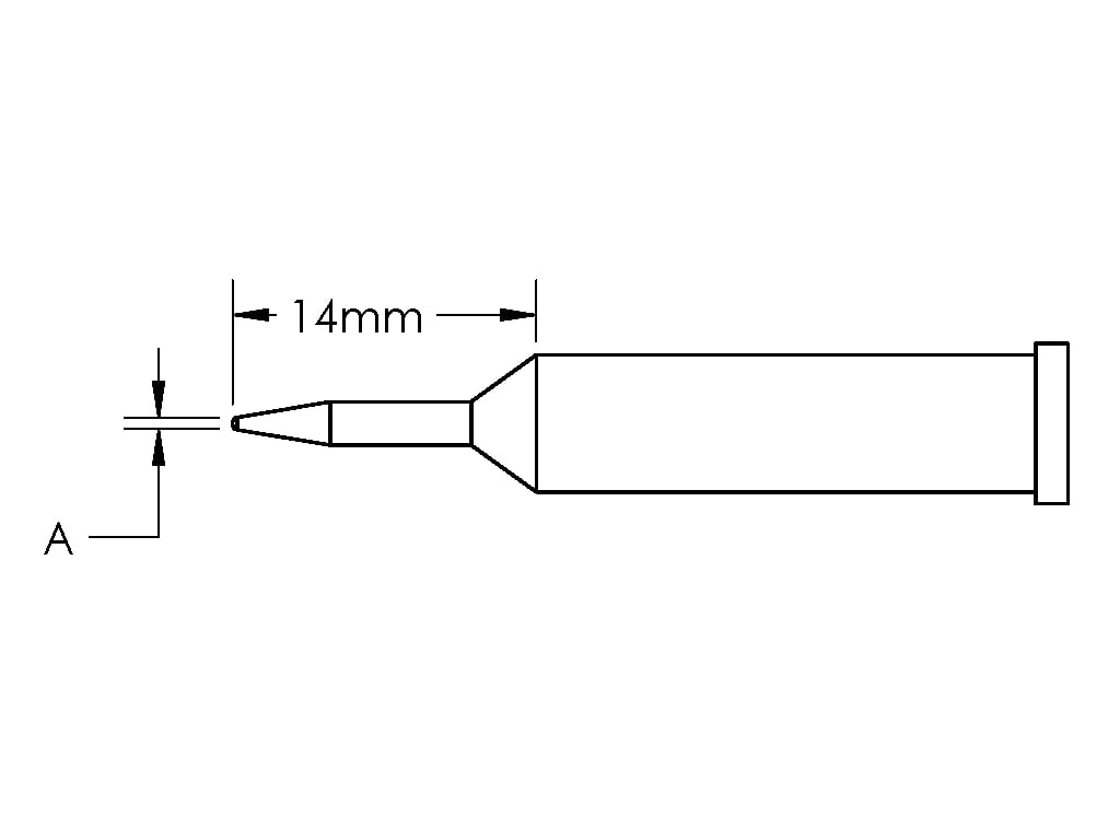 Metcal GT6-CN0005A - GT Tip, T6, Conical, Access, (Ø X L) 0.5 x 14.0 mm ...