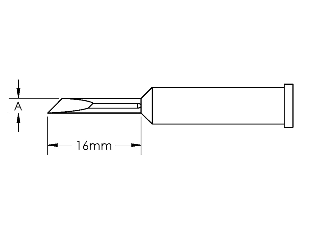 Metcal GT6-KN0050S - GT Tip, Knife, (W X L) 5.0 x 16.0 mm, 45 Deg ...