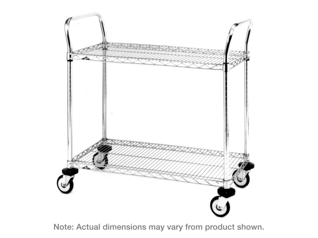 Metro MW605 - MW Series Utility Cart, 2 Wire Shelves, Chrome Finish, 18 ...