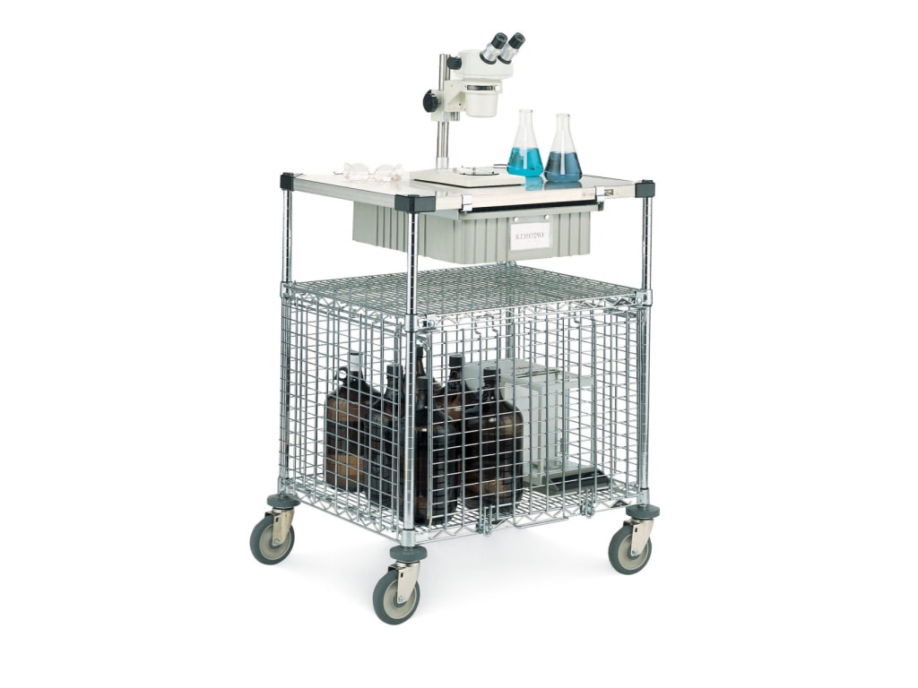 Metro SECMLAB - Super Erecta Lab Security Cart, Stainless Steel, Silver ...