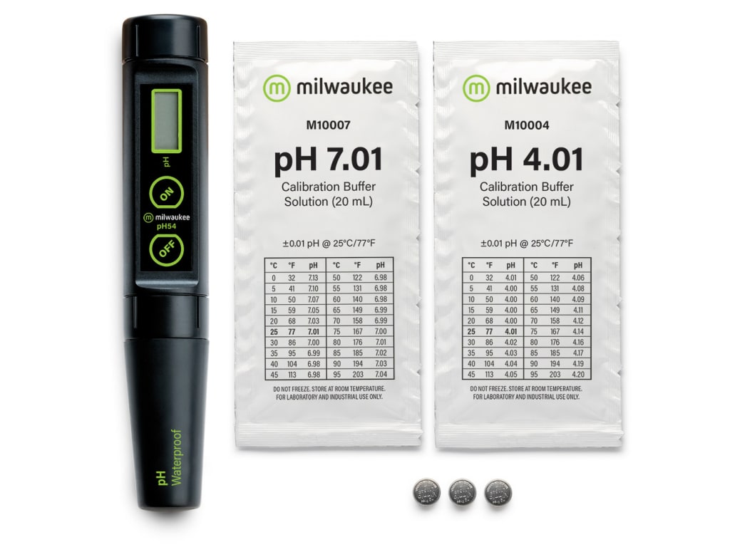 Milwaukee pH54 - Waterproof pH Tester w/Replaceable Probe, 0.0-14.0 pH ...