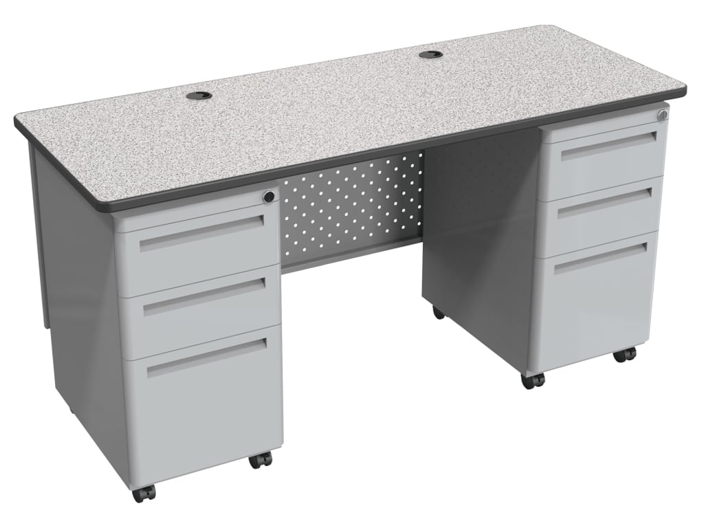MooreCo balt 90450 Modular Teacher's Desk - 6ft x 2ft Double Pedestal ...