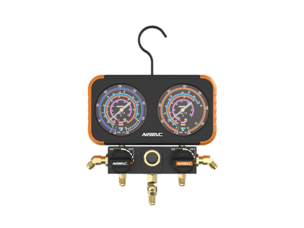 NAVAC N2A4E - Pro Plus Manifold Gauge (R-134a, R-410A, R-404A) | TEquipment