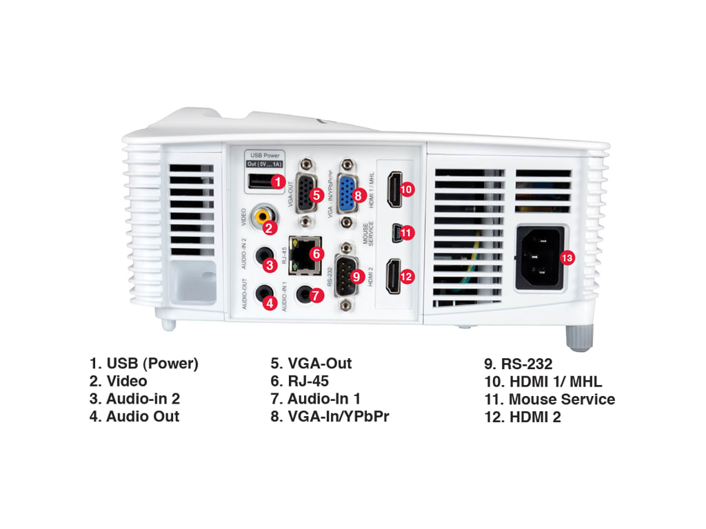 Optoma W416 Standard Multimedia Projectors - Brightness: 4500 lumens ...