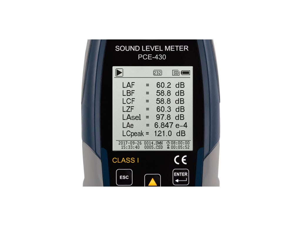 PCE Instruments PCE-430-EKIT-US - Class 1 Sound Level Meter with Data Logging Outdoor Bundle ...