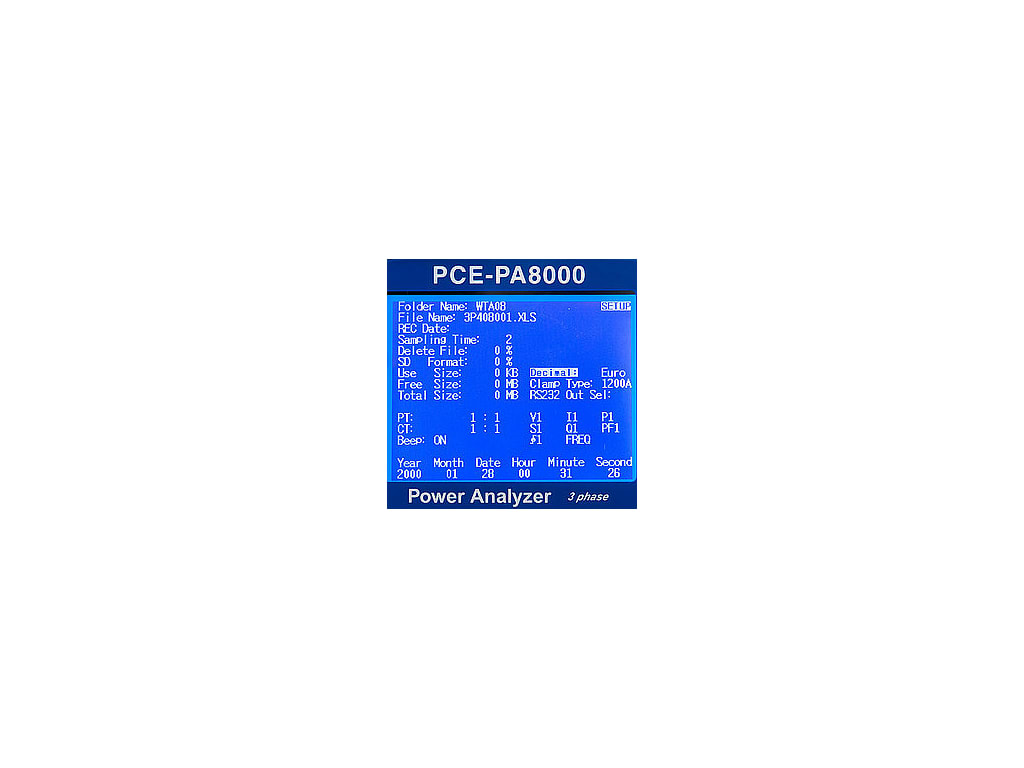 PCE Instruments PCE-PA 8000 - Power Analyzer (3-ph / 4-wire, 3-ph / 3 ...