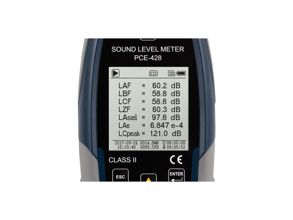 PCE PCE-428 - Class 2 Sound Level Meter with Data Logging | TEquipment