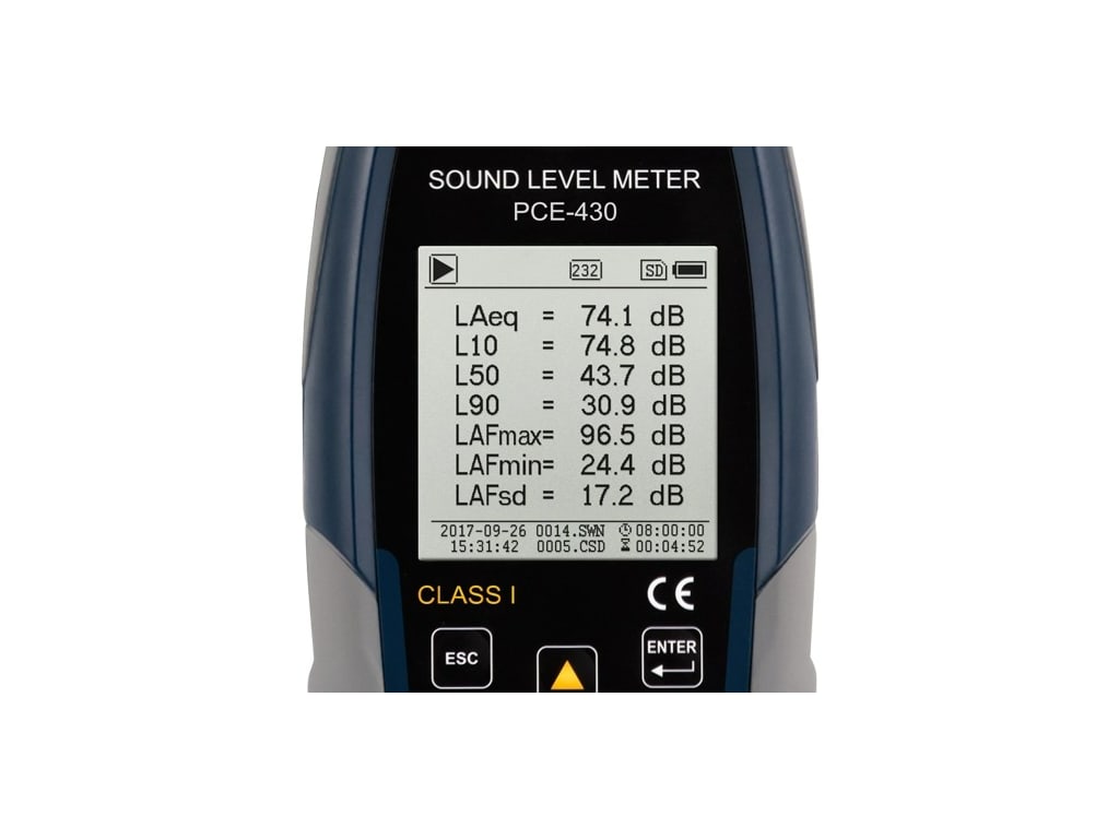 PCE Instruments PCE-430 - Class 1 Sound Level Meter with Data Logging ...