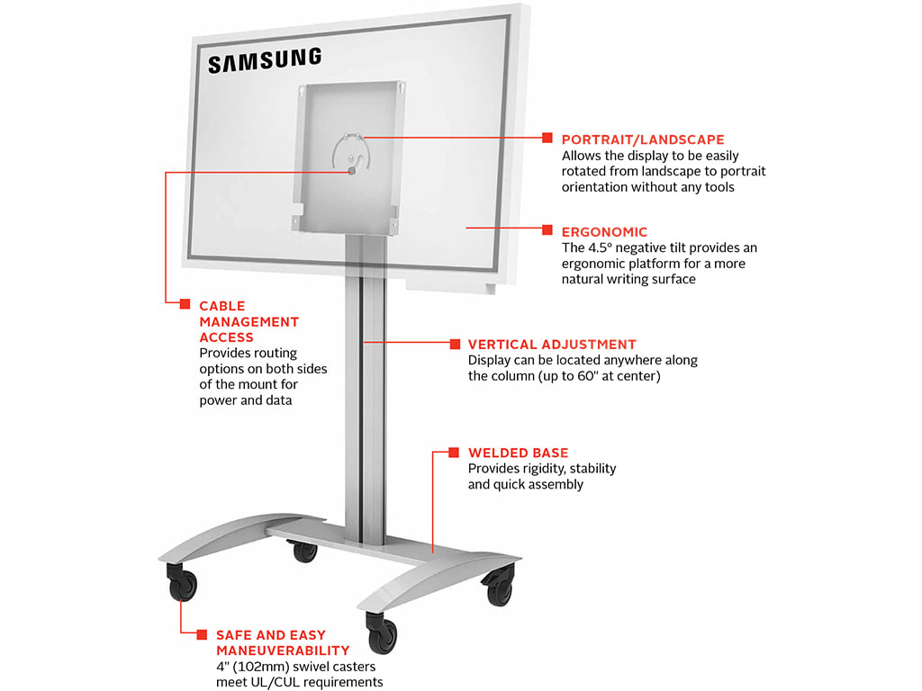 Peerless SR560-FLIP Mobile Cart with Rotational Interface for the ...