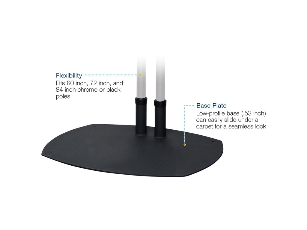Premier Mounts TS72B-MS2 Low-Profile Floor Stand with 72-in Dual Poles ...