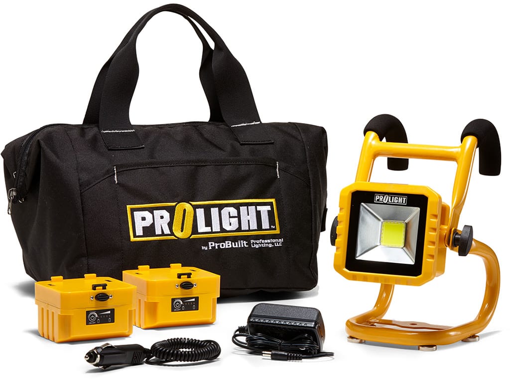 ProBuilt 516004 ProLight 200-2, 20 Watt Rechargeable Work Light Kit ...