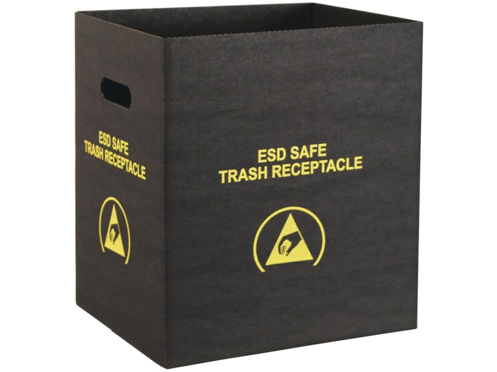 Protektive Pak 37814 - Economy ESD Trash Receptacle, 12-1/2" x 10" x 14 ...