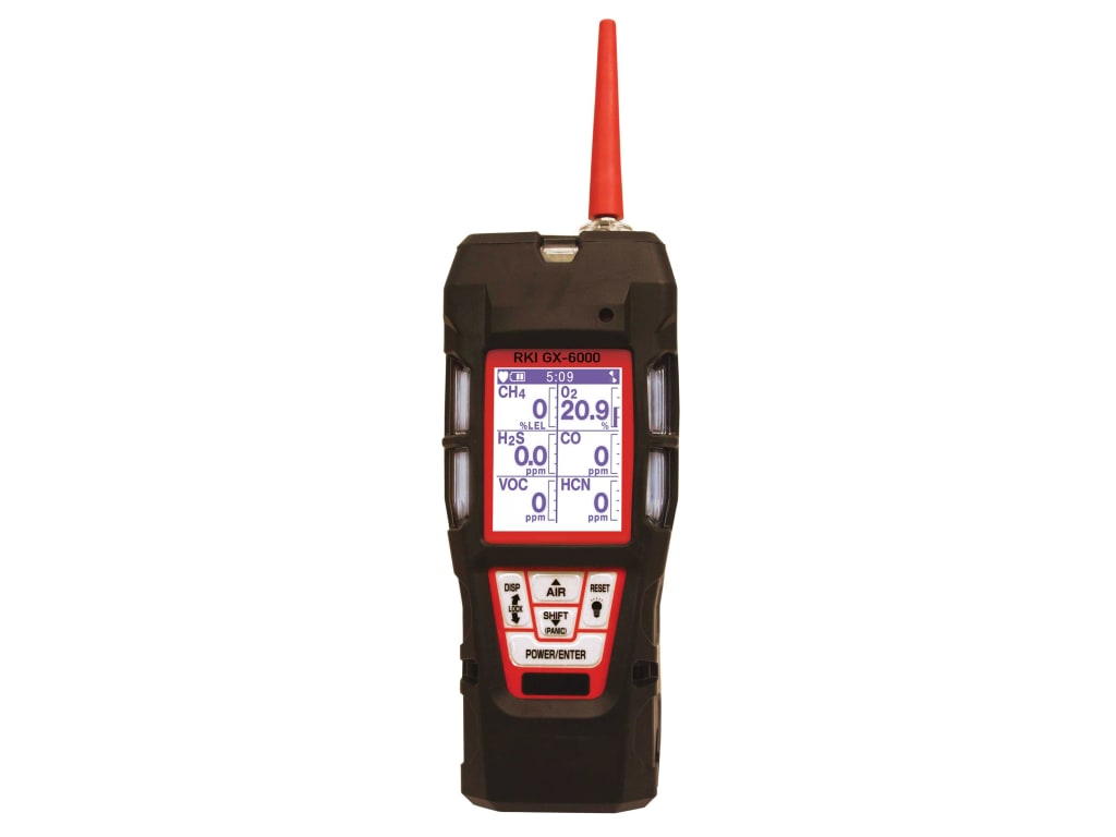 RKI 72-6ABF-B - GX-6000, 6 Gas, Sample Draw Gas Monitor, LEL/O2/HS/CO ...