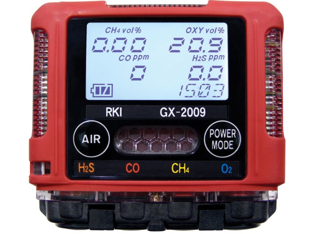 RKI 72-0314RKC GX-2009 4 Gas Monitor, LEL / Oxygen (O2) / Hydrogen ...