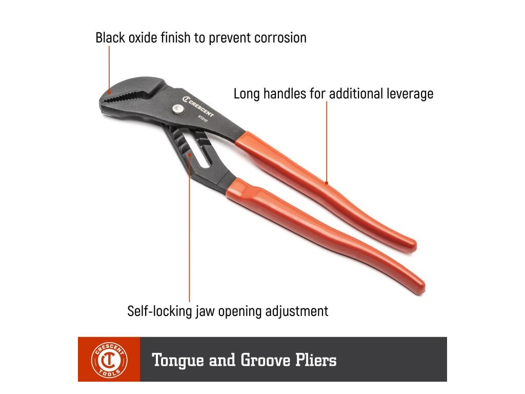 Crescent RT216CVN-06 - Tongue and Groove Plier, 16", Straight Jaw ...