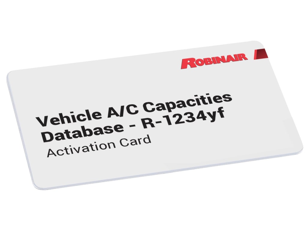 Robinair 34002 - R1234yf Vehicle A/C Capacities Database Software ...