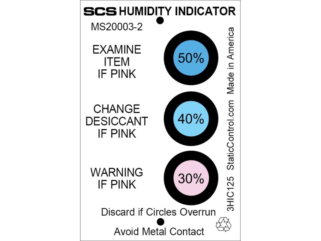 SCS 3HIC125 - Humidity Card, 3 Spot, 125 Cards per Can | TEquipment