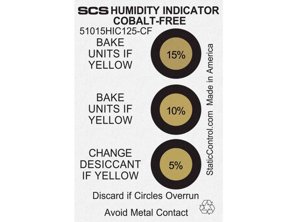 SCS 51015HIC125-CF - Cobalt-Free Humidity Card, 5/10/15% Spots, 125 ...