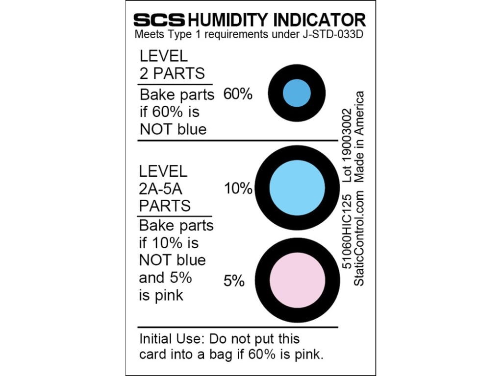 SCS 51060HIC125 - Humidity Card, 5/10/60 Spots, 125 Cards per Can ...