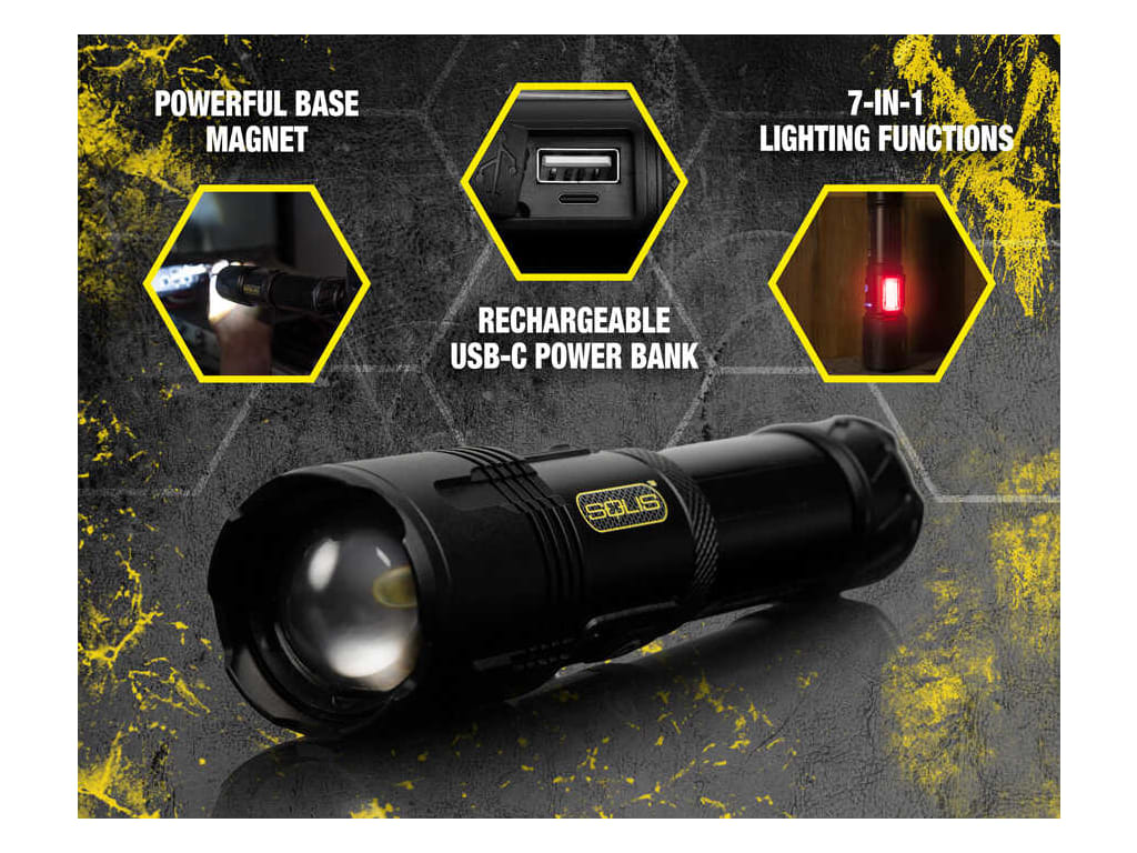 Jonard SOL-F1 - Flashlight, Tactical, Rechargeable, 1500 lm, IPX4 ...