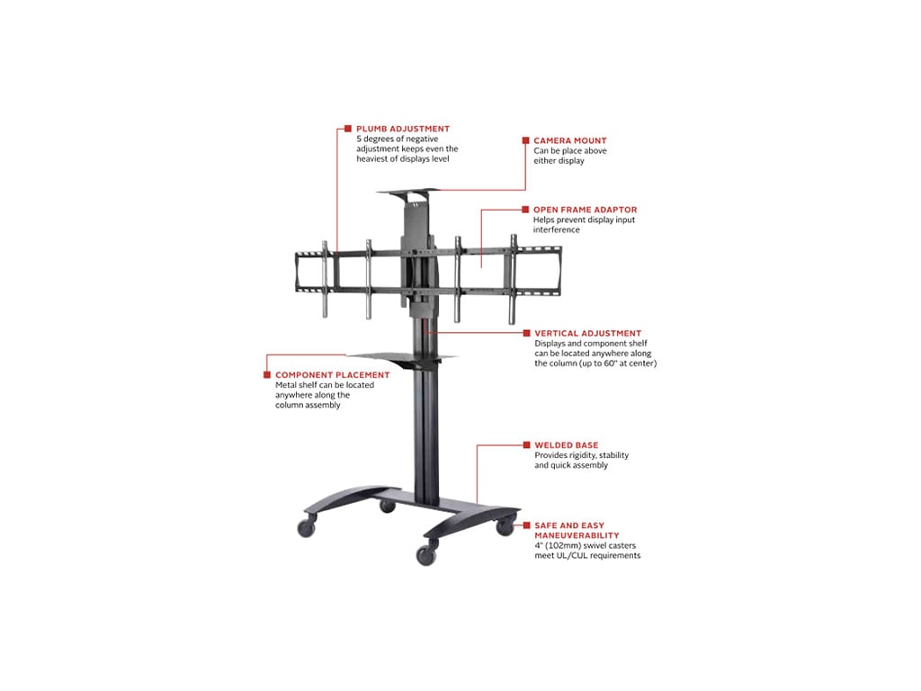 Peerless SR555M Flat Panel Video Conferencing TV Cart | Touchboards