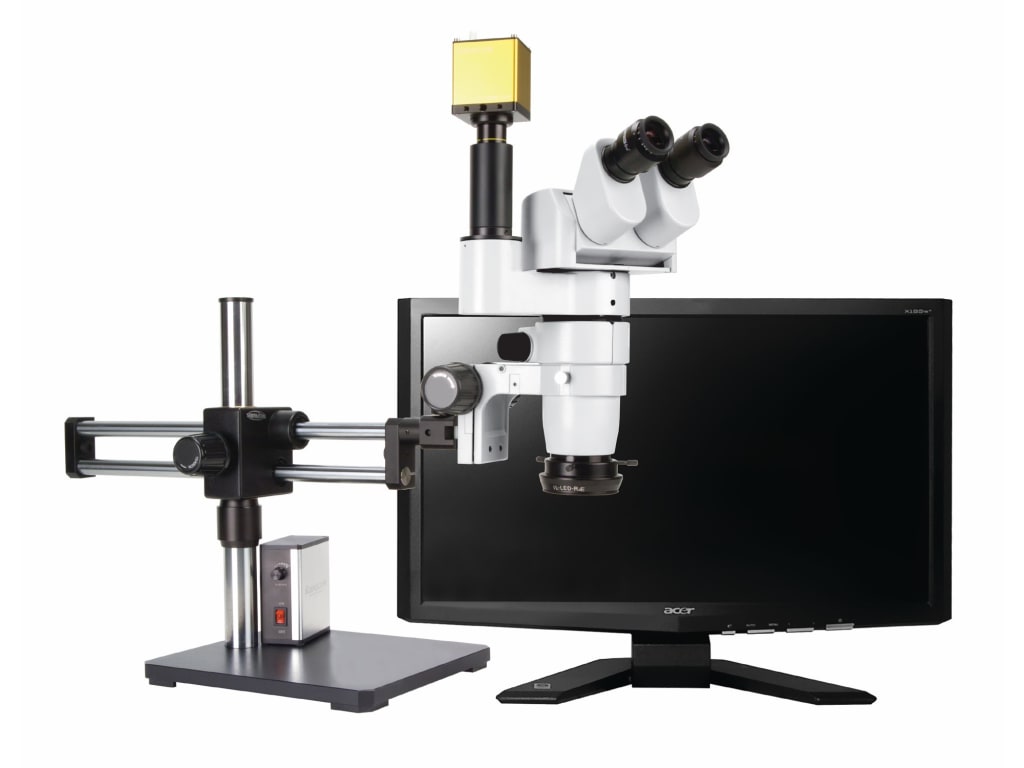 Scienscope CMO-PK7E-LED-D E-Series 0°-45° Tilting Head on Dual Arm Boom ...