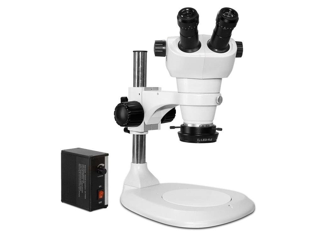 Scienscope ELZ-PK2-LED ELZ Stereo Zoom Binocular on Ergo Track Stand w ...