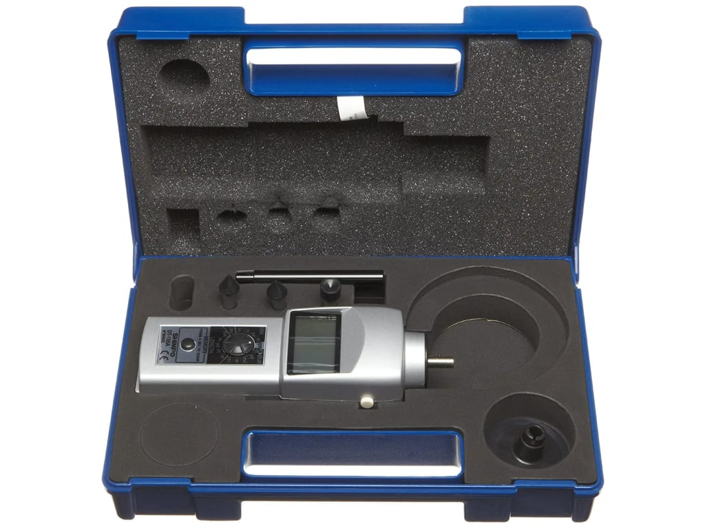 Shimpo DT-105A - LCD Contact Tachometer with Included 6” Contact Wheel ...