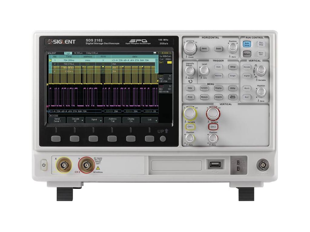 Siglent SDS2102 2 Channel DSO with 100 MHz Bandwidth Oscilloscope ...