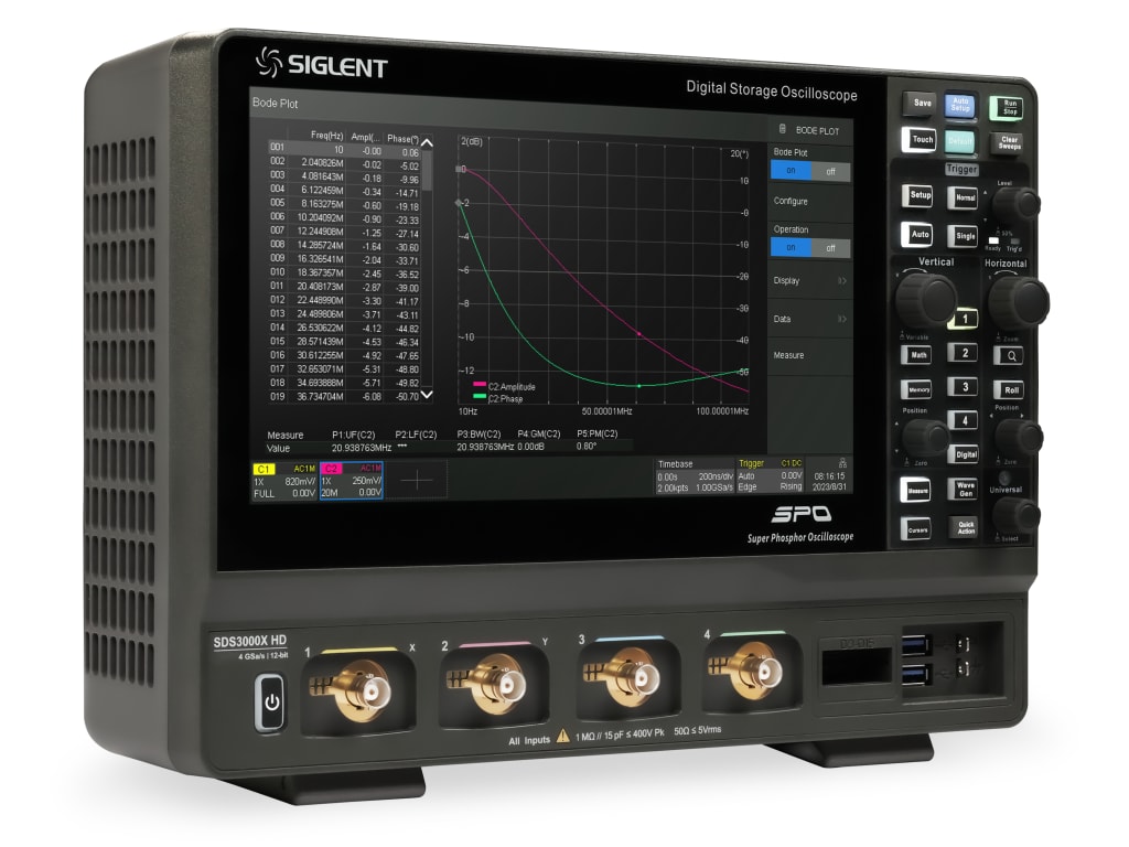 Siglent SDS3034X HD - Mixed Signal Oscilloscope (4 Channel / 350 MHz ...