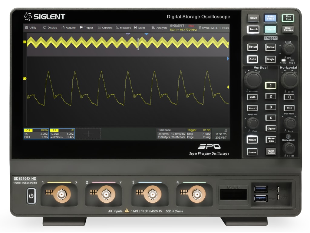 Siglent SDS3104X HD - Mixed Signal Oscilloscope (4 Channel / 1 GHz) | TEquipment