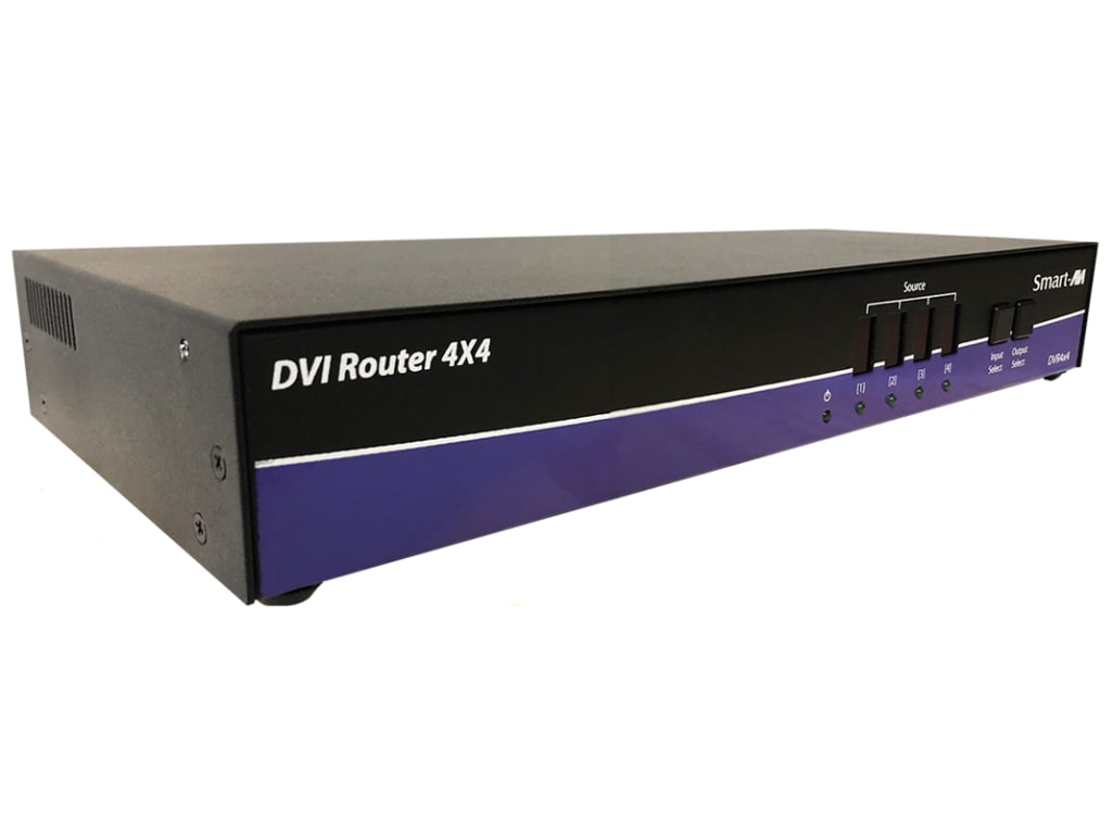 Smart-AVI DVR4X4S - 4 x 4 Non-Blocking Single-Link DVI-D Matrix Switch ...