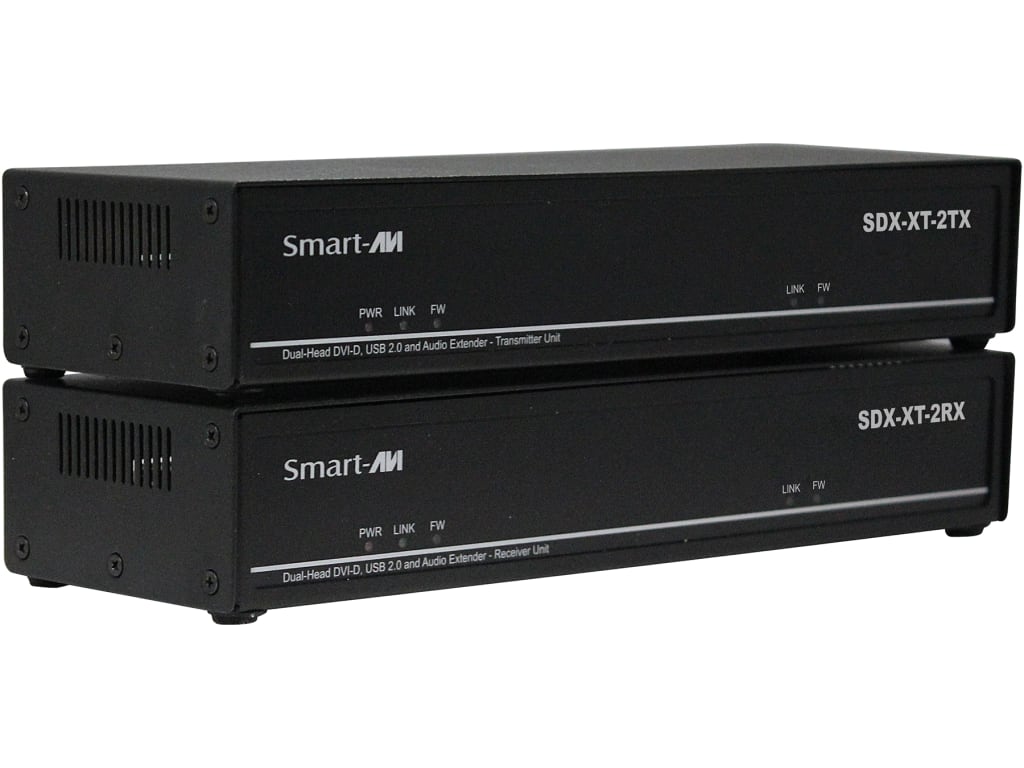 Smart-AVI SDX-XT-2P - Dual Head DVI-D, USB 2.0, Audio, CAT5/5e/6 Extender | Touchboards