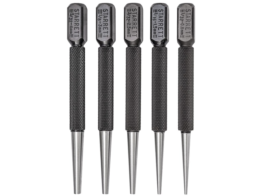 Starrett S800PC - 800 Nail Set with Square Head, Set of 5 in Plastic ...