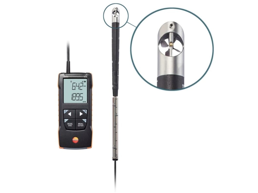 Testo 416 - Digital 0.63 Inch Vane Anemometer with App Connection (Part ...