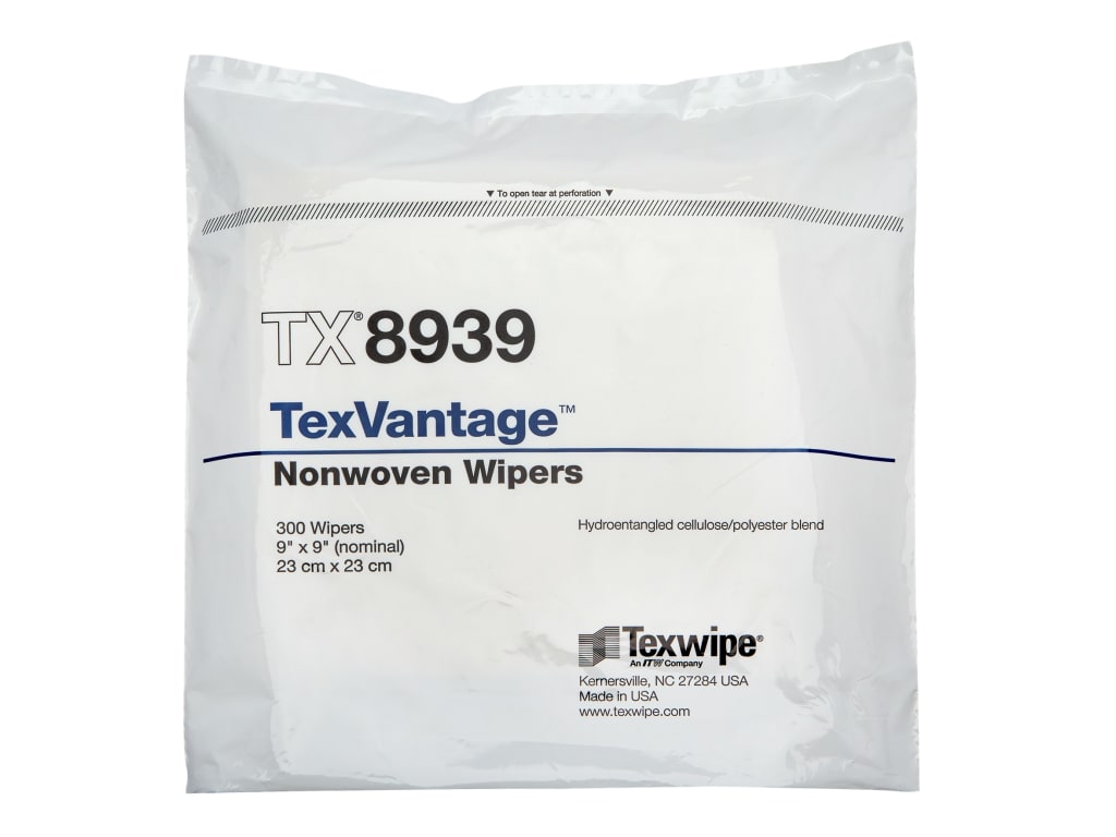 Texwipe TX8939 - TexVantage Dry Nonwoven Cleanroom Wipers, Non-Sterile ...