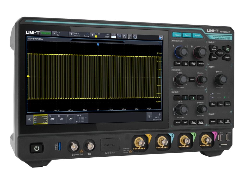 UNI-T MSO3054HD - Mixed Signal Oscilloscope (4 Analog Channels / 500 ...