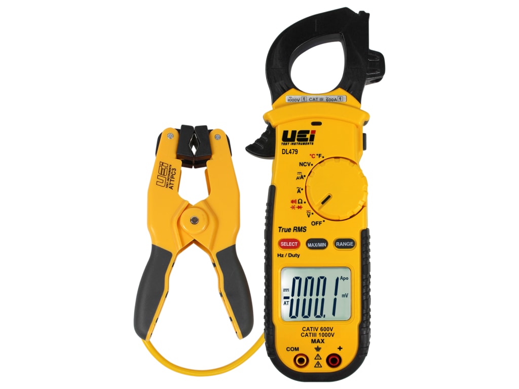 UEi DL479COMBO True RMS Clamp Meter w/ Pipe Clamp Probe | TEquipment