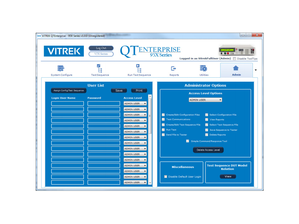 Vitrek QTE-7 - QuickTest Enterprise Software for V7X | TEquipment