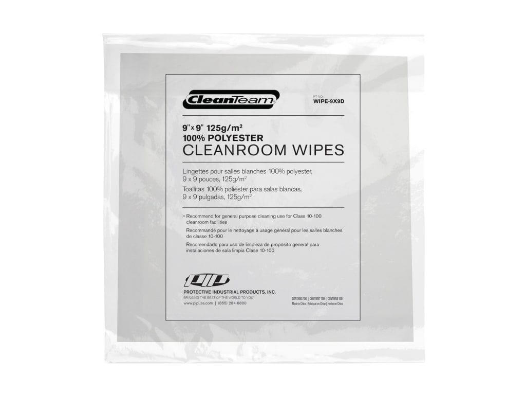 PIP WIPE-9x9D - CleanTeam 9" x 9" 100% Polyester Wipe (White) | TEquipment
