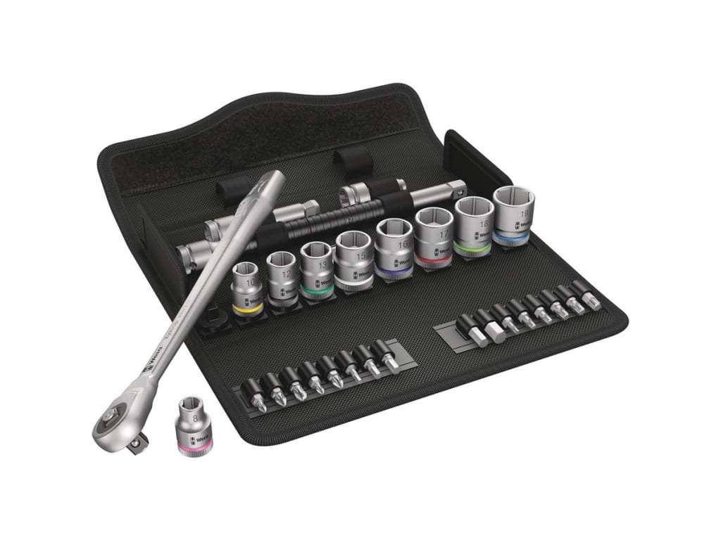 Wera 05004047001 - 8100 SB 7 Zyklop Metal Ratchet Set w/Push-Through ...