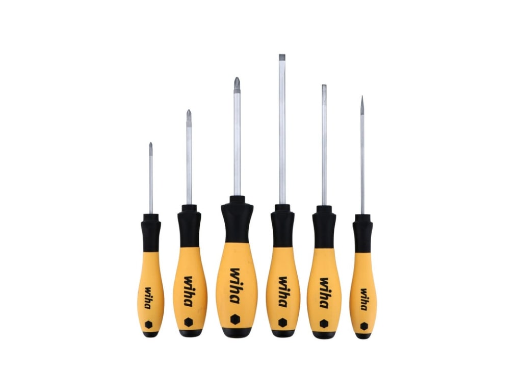 Wiha 30292 - 6 Piece SoftFinish ESD Slotted & Phillips Screwdriver Set ...