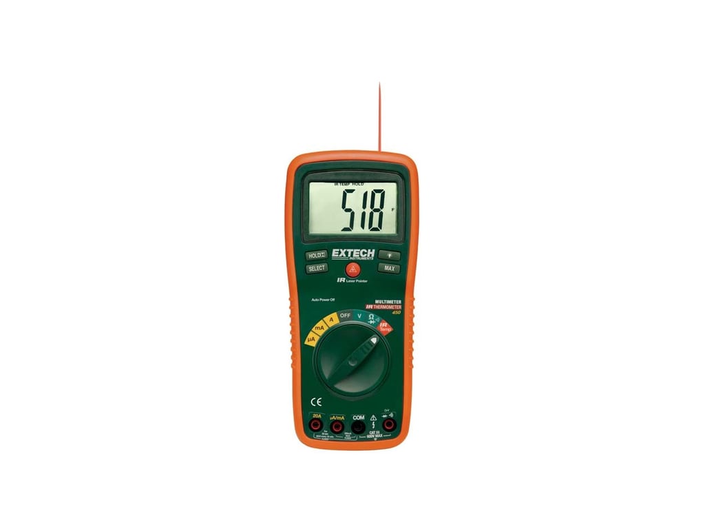 Extech EX450-NIST MultiMeter with IR Laser Thermometer NIST Certified ...