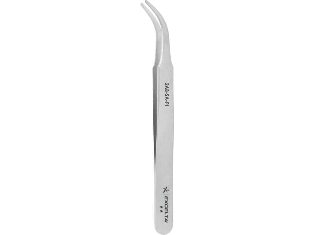 Excelta 2AB-SA-PI - Tweezers, 43-Degree Curved Tapered Flat Point, Anti ...