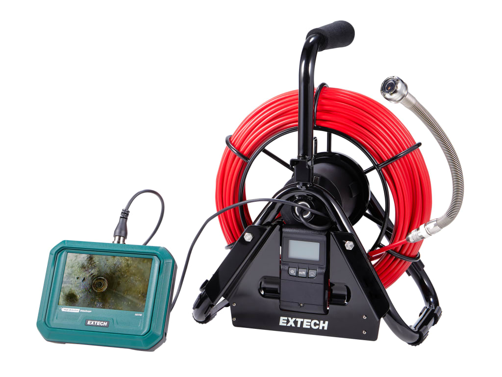 Extech HDV750 - Videoscope Plumbing Kit with 28 mm Camera, 30 m ...