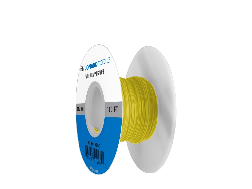 Jonard Tools R24Y-0100 - 24 AWG Kynar Wire, Yellow, 100 ft | TEquipment