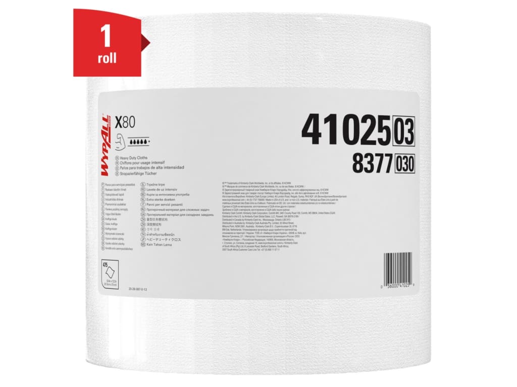 Kimberly-Clark 41025 - WypAll Power Clean X80 Heavy Duty Cloths, White ...