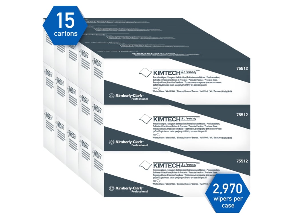 Kimberly-Clark KCC 75512 - Kimtech Science Precision Wipes (15 Boxes of ...